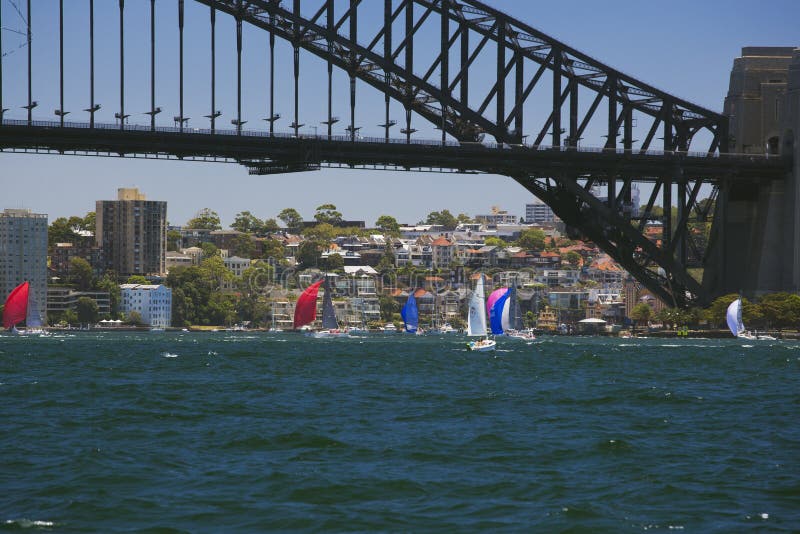 Sailing Race Under the Sydney Harbour Bridge Editorial Stock Image ...