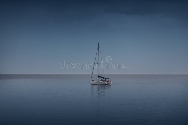 Sailing Regatta in the Wind through the Waves at the Sea Stock Photo ...
