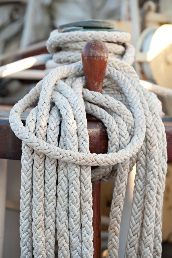 Sailing rope stock photo. Image of focus, post, wood - 22137772