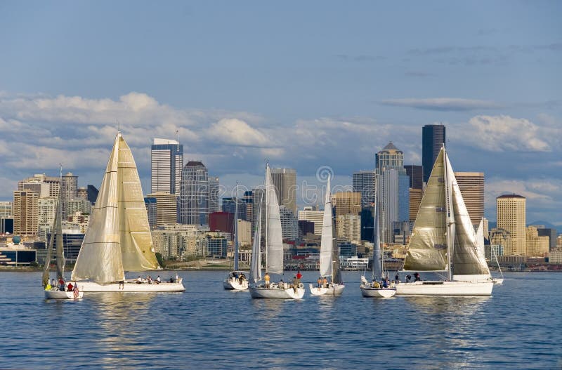 Sailing in Seattle stock image. Image of city, seattle - 2655659