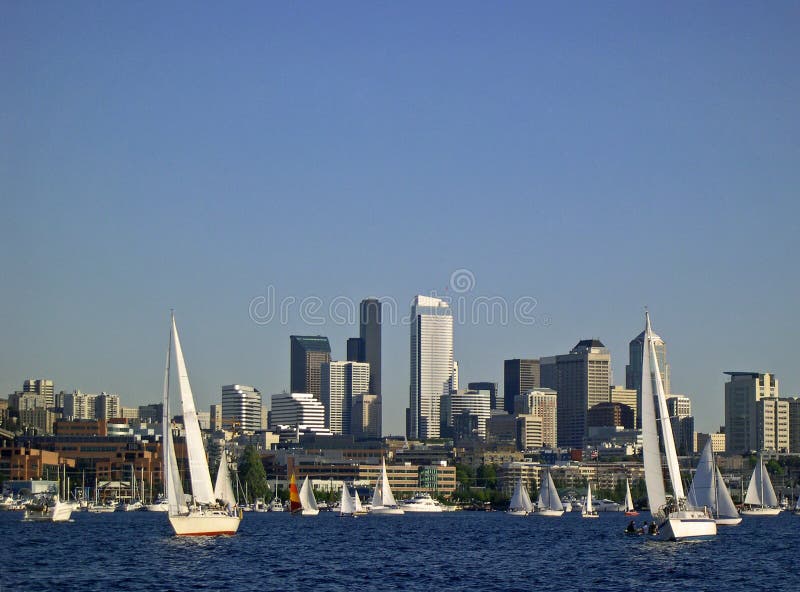 Sailing by a Seattle Ferry stock image. Image of seattle - 2544229