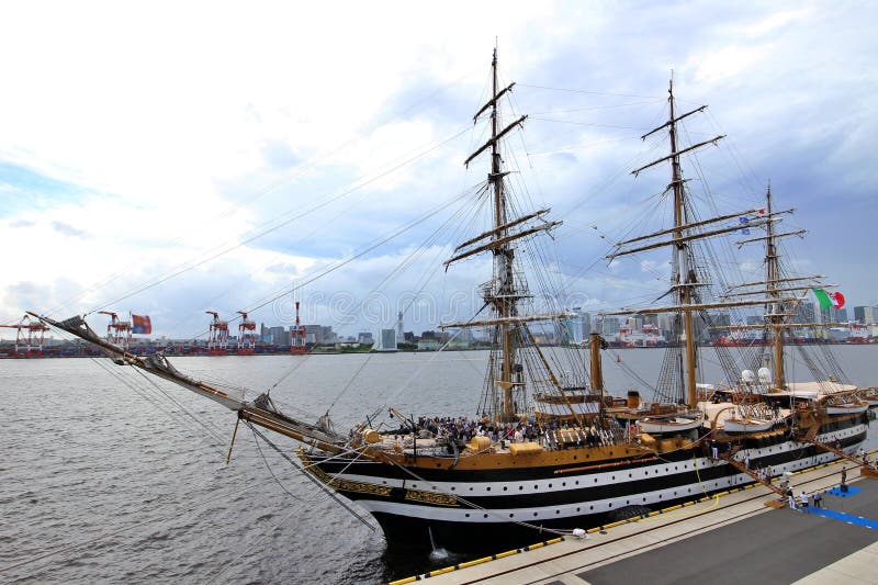 A Sailing Ship Anchored in Tokyo Bay Editorial Photography - Image of ...