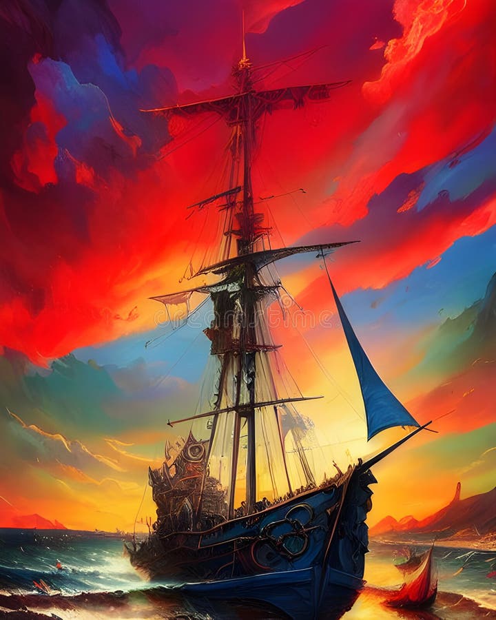 Sailing ship stock illustration. Illustration of sail - 277843224