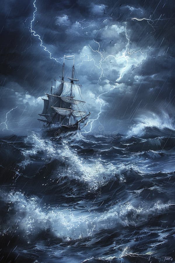 242 Sailing Ship Lightning Storm Stock Photos - Free & Royalty-Free ...