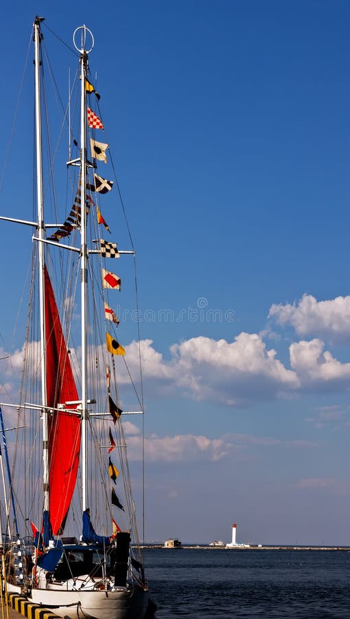 Signal Flags on a Sailing Boat Stock Image - Image of signs, harbor ...