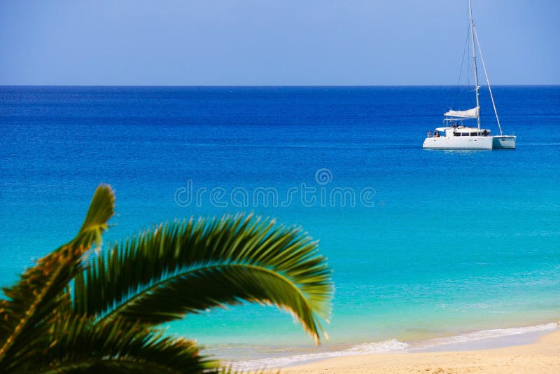Sailing Ship in Deep Blue Sea Stock Image - Image of coast, aqua: 69093527