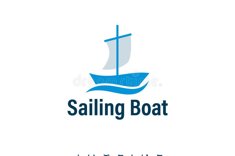 Sailing Ship Design with Blue Sea Waves Vector Illustration Stock ...