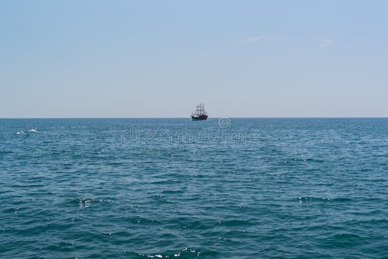 Sailboat In The Sea. Luxury Yachting In A Calm Water. For Marine And ...