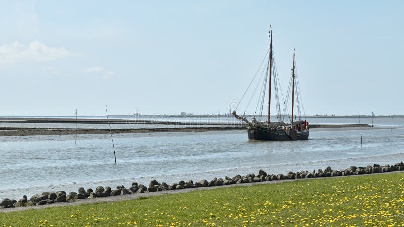 Sailing Ship Entering Port stock photo. Image of outdoor - 196772454