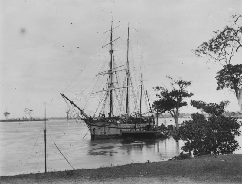 Sailing Ship During Flood In Bundaberg, 1893 Picture. Image: 222439544