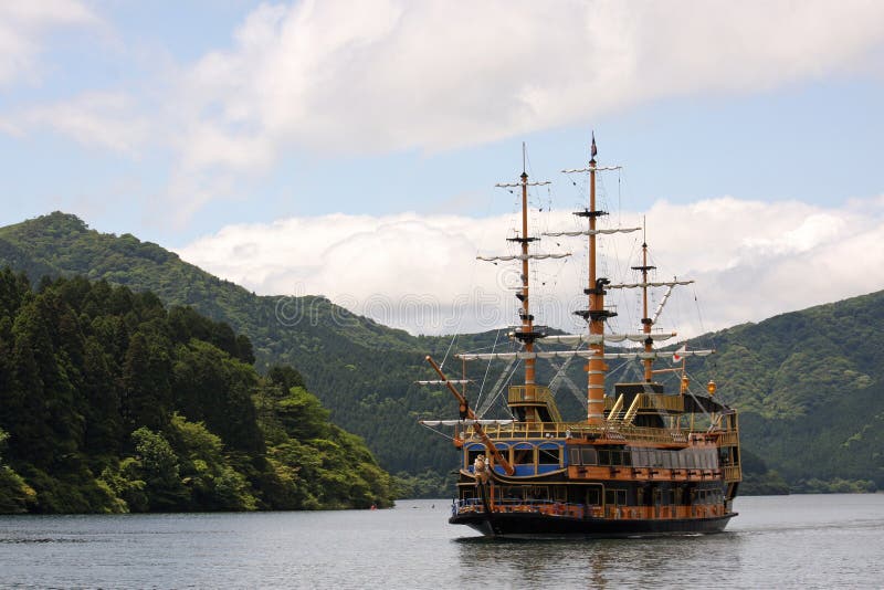 Sailing Ship in Hakone, Japan Stock Image - Image of water, ashi: 276225443