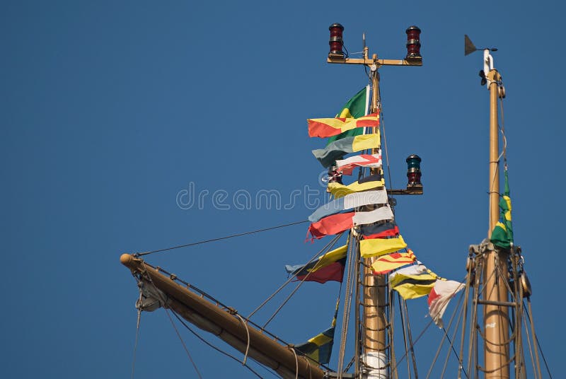 Sailing Ship with Many Little Flags Stock Image - Image of mast, summer ...