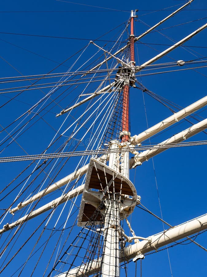 Sailing ship mast stock image. Image of wooden, rigging - 229565413