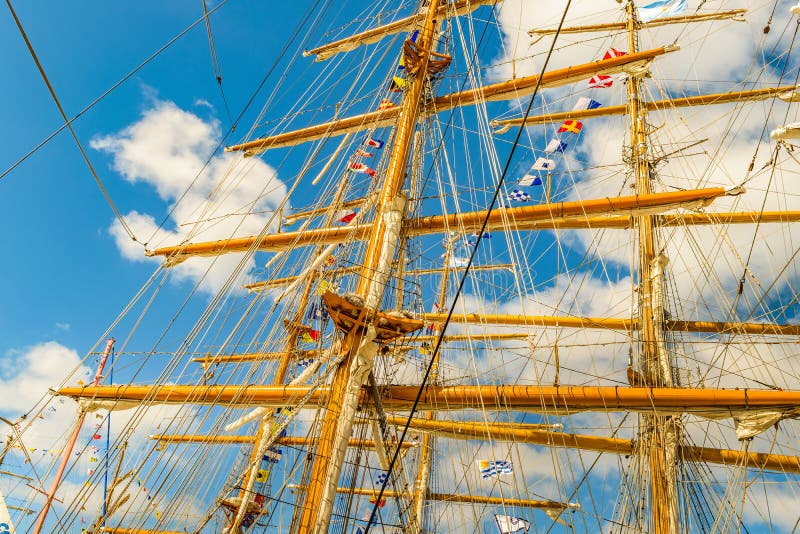 Sailing Ship Naval School Masts Stock Image - Image of travel, nautical ...