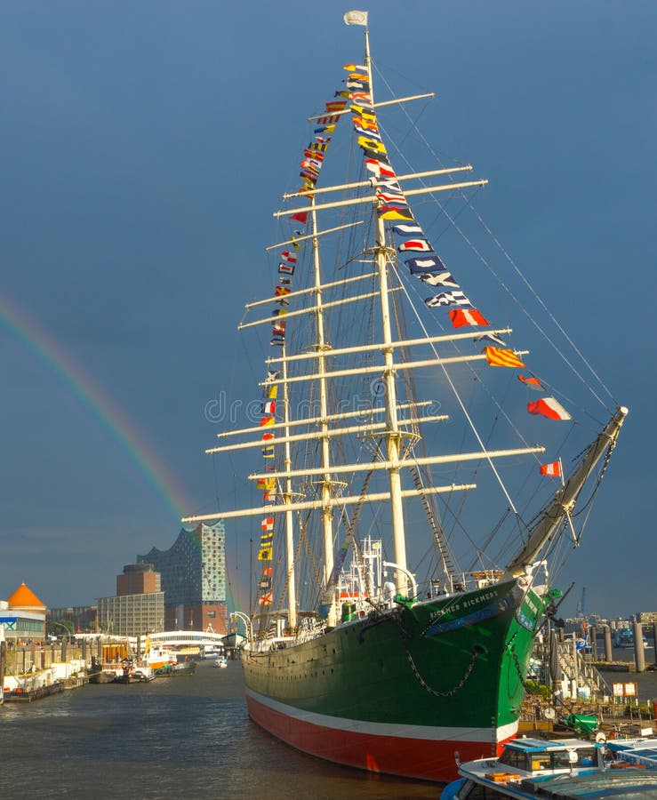 Sailing Ship Rickmer Rickmers Editorial Photo - Image of flag, anchor ...