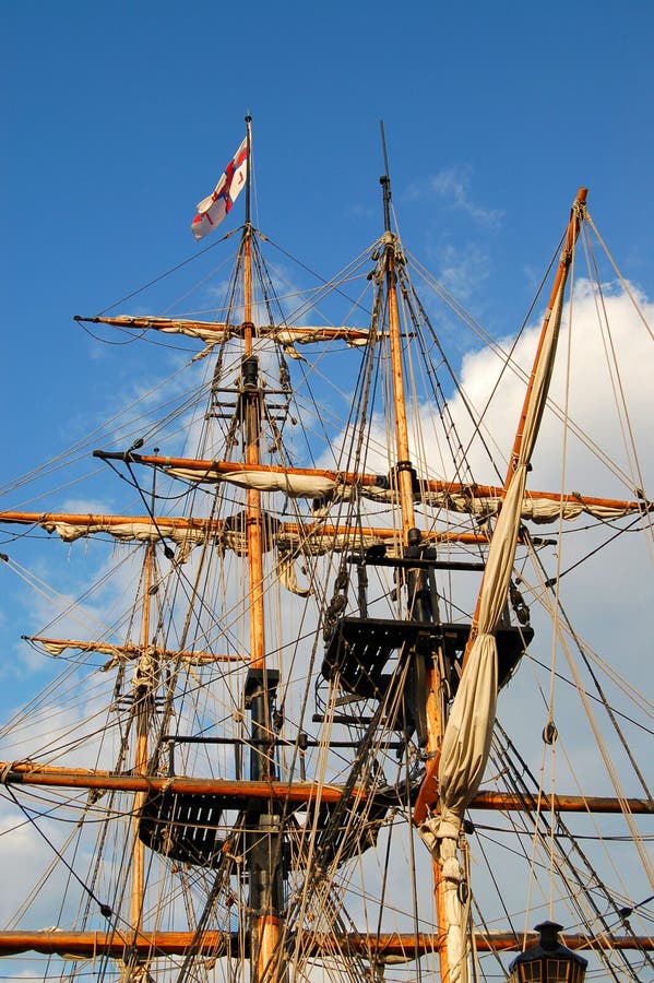 Sailing ship rigging stock photo. Image of ropes, sails - 1109422