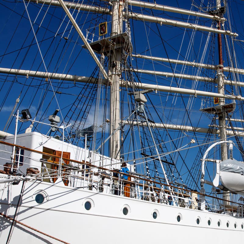 Sailing Ship Rigging, Masts and Cables. Stock Photo - Image of nautical ...