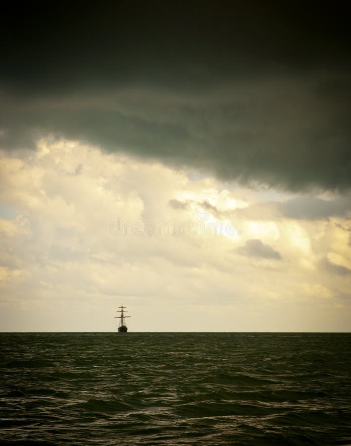 Sailing Ship in Storm stock photo. Image of nature, extreme - 20632926