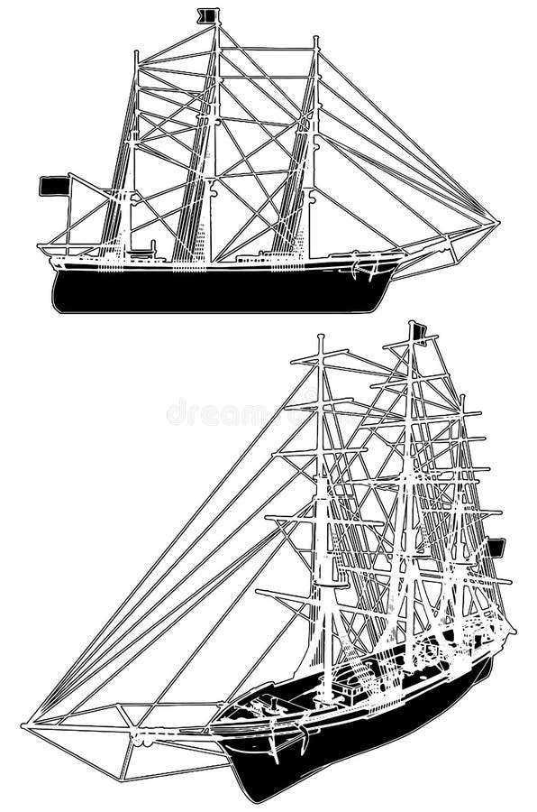 Sailing Ship Vector 01 stock vector. Illustration of sailboat - 14436329