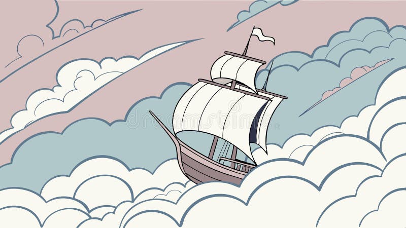 Sailing Ship on Waves, Nautical Vessel, and Ocean Adventure Vector ...