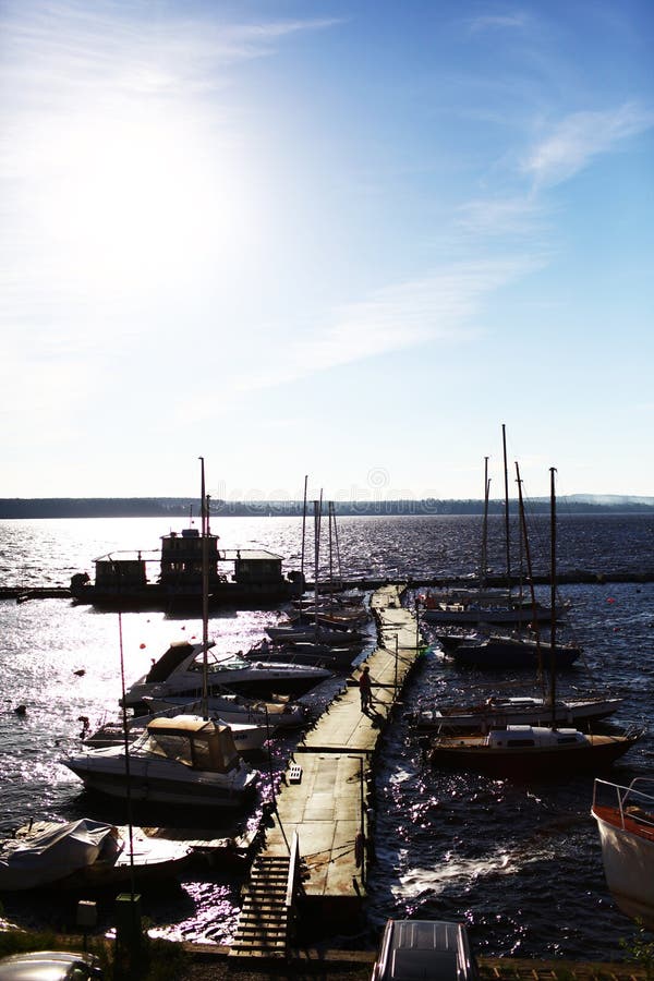Sailing Ships and Yachts Stand Moored in Port Stock Image - Image of ...