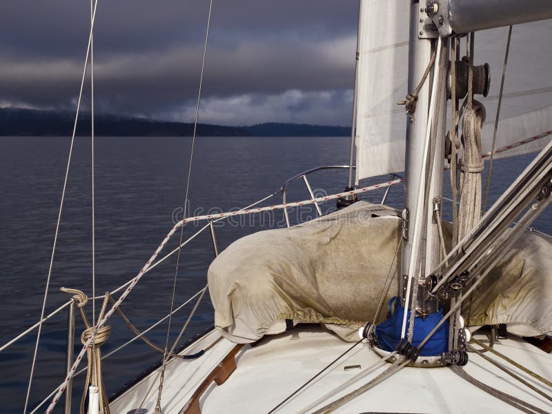 Sailing into a Storm stock image. Image of water, sail - 17993729