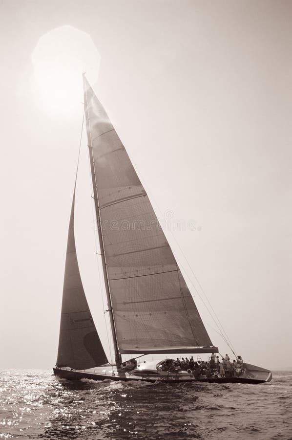 Sailing into the Sun stock image. Image of waves, white - 666303