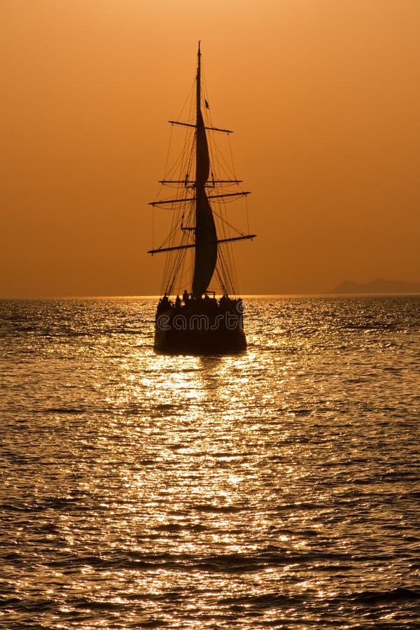 Sailing into the sunset stock photo. Image of reflection - 10582292