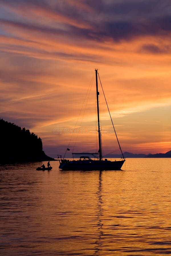 Sailing at Sunset stock image. Image of yatching, vacations - 1633427