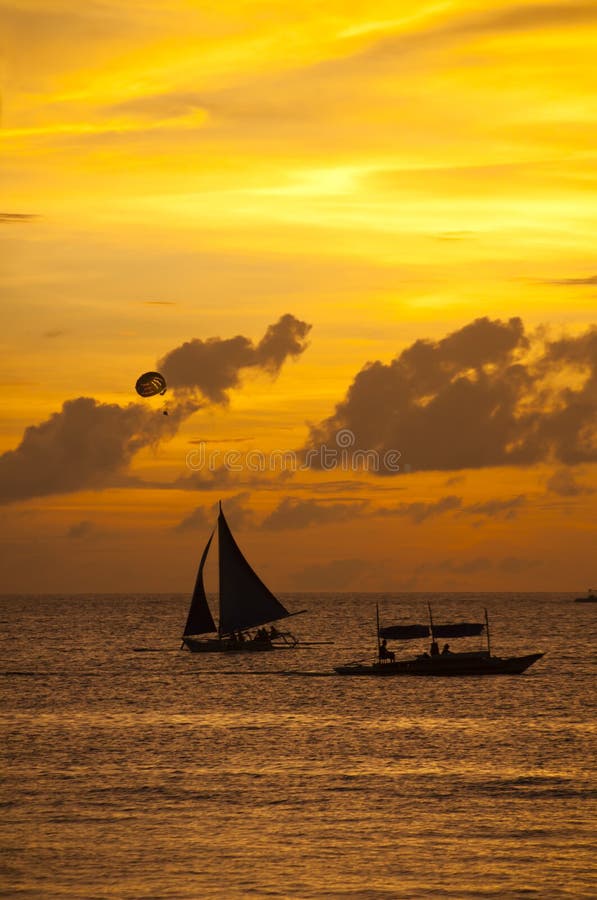Sailing at sunset stock photo. Image of people, seascape - 23103928