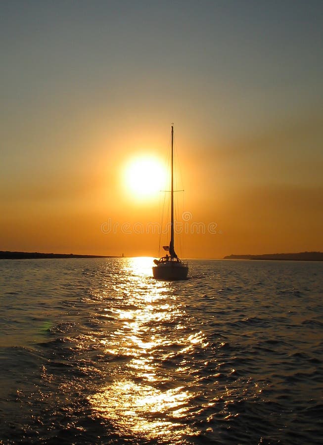 Sailing at Sunset stock image. Image of water, summer - 87700379