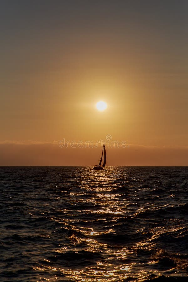 Sailing and sunset stock photo. Image of north, surface - 49986706