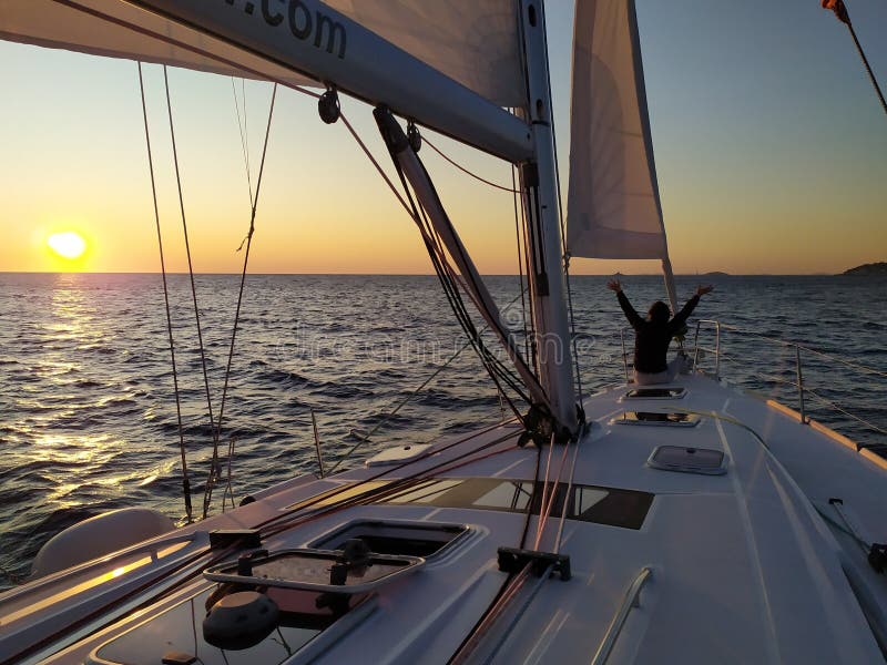 Sailing into the sunset editorial stock photo. Image of vehicle - 188971063