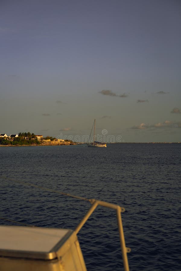 Sailing into the Sunset: View from the Cockpit Stock Photo - Image of ...