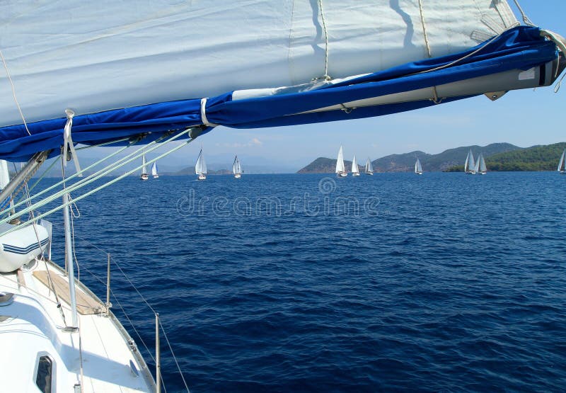Sailing Toward in Mediterranean Sea Stock Photo - Image of deep, ocean ...