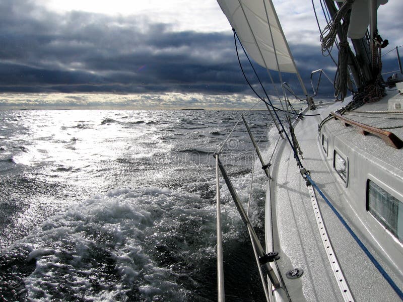 Sailing Towards Bad Weather Stock Image - Image of windy, horizon: 53991855