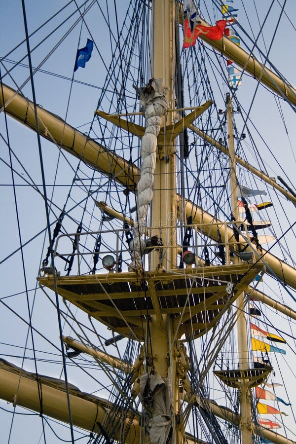Rolled Up Sails stock image. Image of marine, skipper - 1098973
