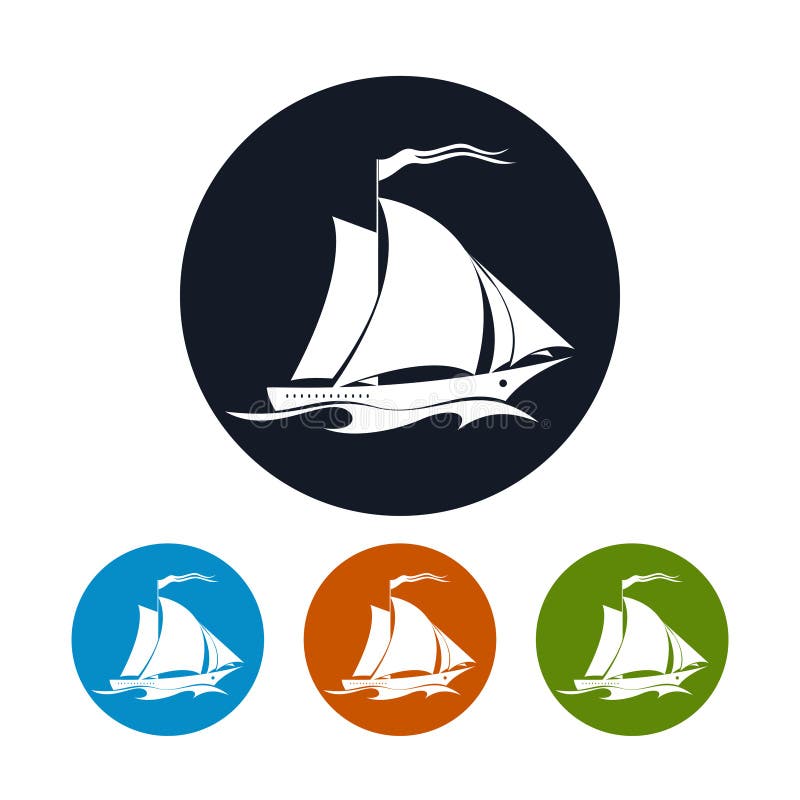Sailing Vessel Icon, Vector Illustration Stock Vector - Illustration of ...