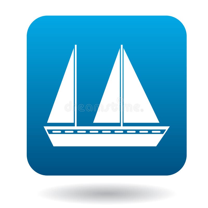 Sailing Vessel with Two Masts Icon, Flat Style Stock Vector ...