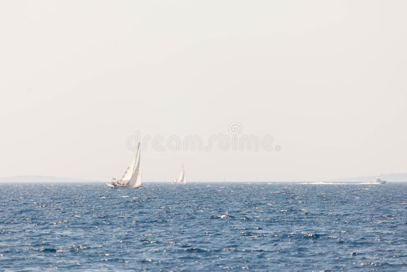 Sailing Yacht in the Adriatic Sea Stock Photo - Image of navigate ...
