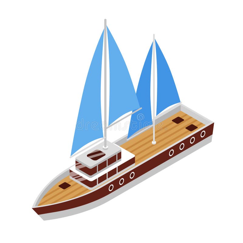Isometric Yacht Club Set stock image. Image of lifestyle - 197564939