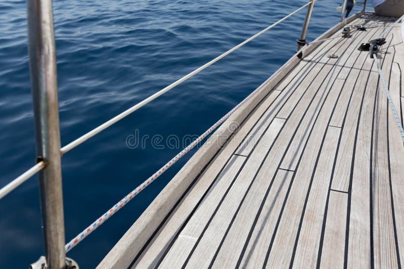 Sailing yacht deck stock image. Image of seascape, blue - 91633429