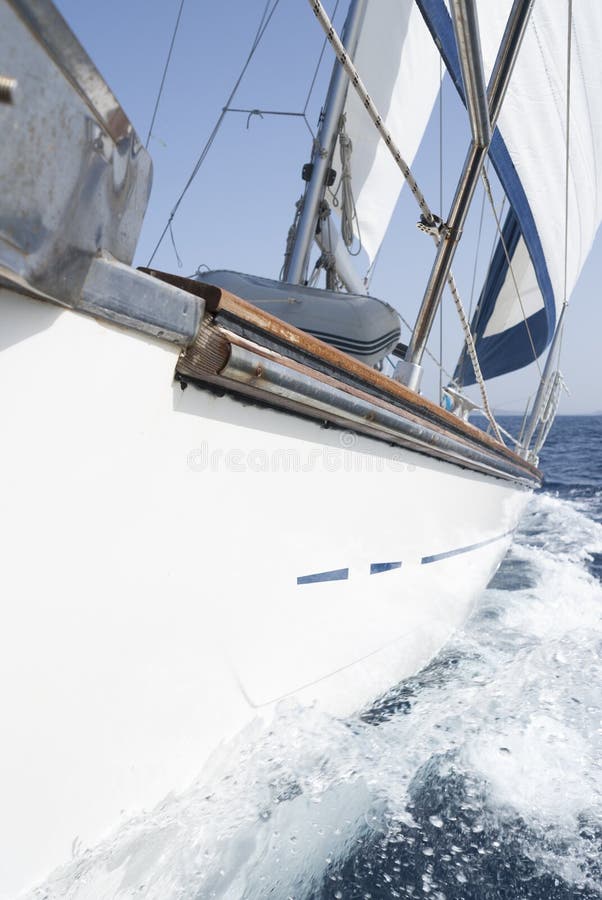 Sailing Yacht Full Speed Ahead Stock Image - Image of horizon, fast ...