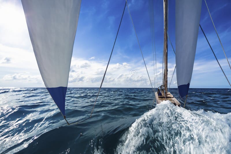 Sailing Yacht in the Open Ocean AI Generated Stock Illustration ...