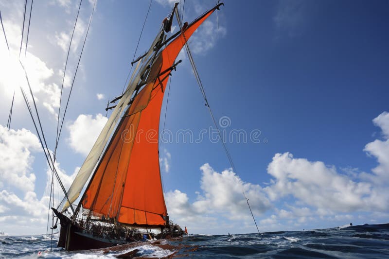 Sailing Yacht in the Open Ocean AI Generated Stock Illustration ...
