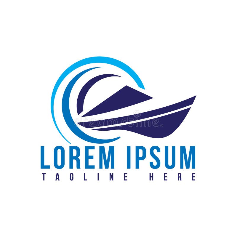 Ship Boat Logo Design Vector. Sailing Yacht on the Water Wave Template ...