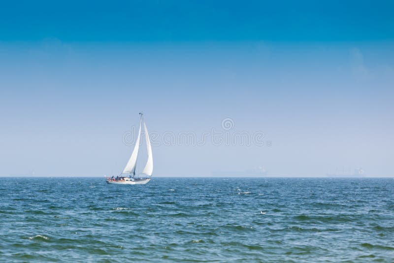 Sailing yacht in the wind stock image. Image of nautical - 20801077