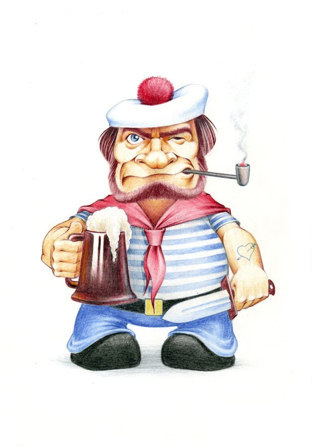 Sailor stock illustration. Illustration of silly, muscle - 7426230