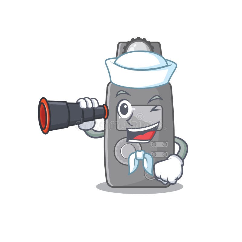 Sailor with Binocular Light Meter on the Cartoon Table Stock Vector ...