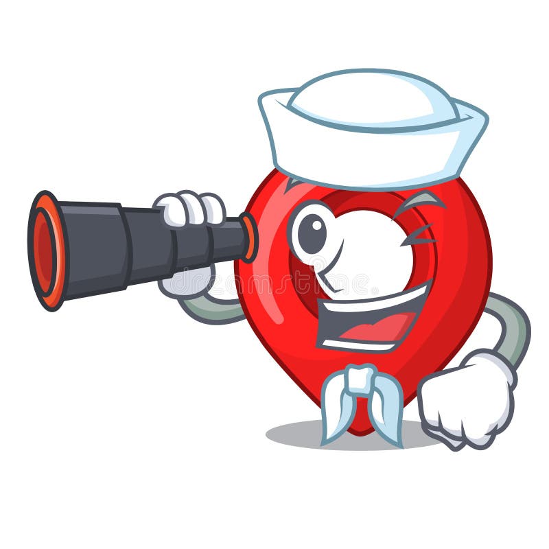 Sailor GPS Navigation Pin on Character Cartoon Stock Vector ...